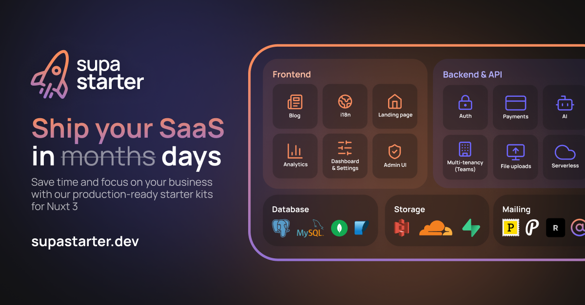 Supastarter Saas Starter Kit For Nextjs And Nuxt
